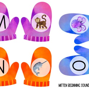 Mitten Beginning Sound Match, Winter Preschool Printable, Alphabet ...