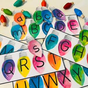 Christmas Lights Alphabet Match, Christmas Preschool Printable ...