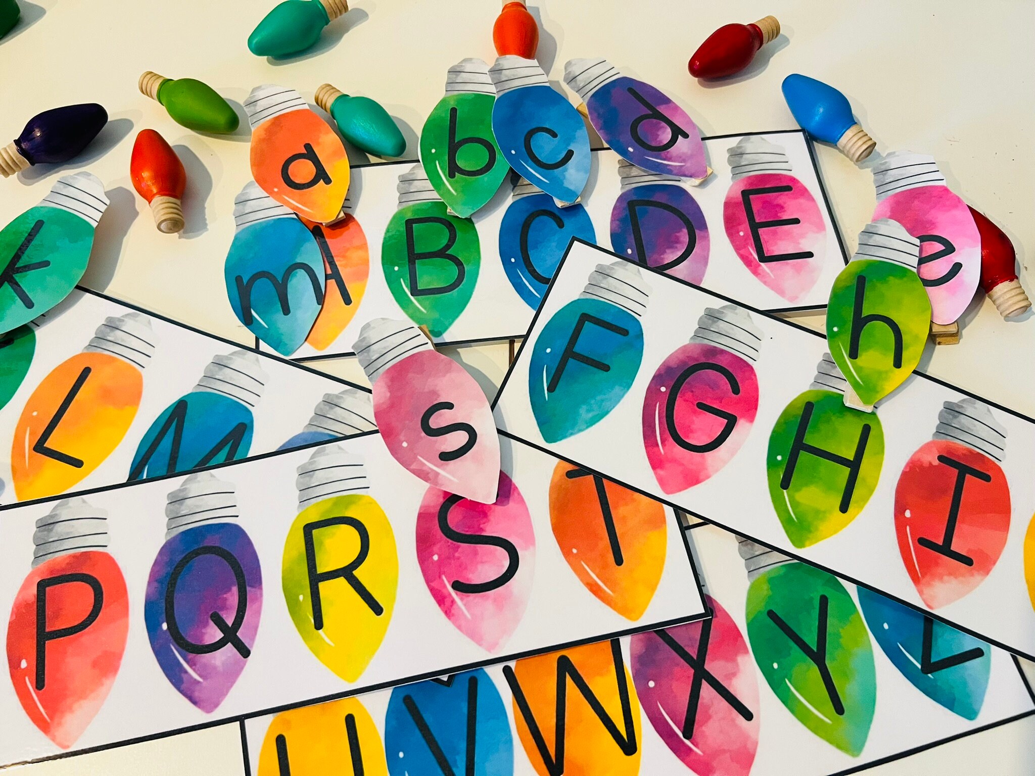 Christmas Lights Alphabet Match, Christmas Preschool Printable ...