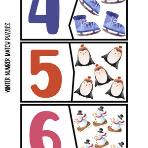 Winter Math Puzzles, Preschool Game, Winter Preschool Printable ...
