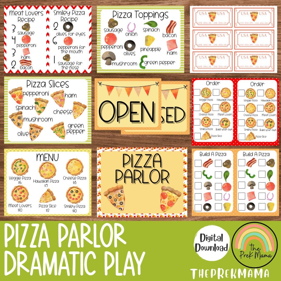 Pizza Parlor Dramatic Play Pretend Play Classroom Dramatic - Etsy
