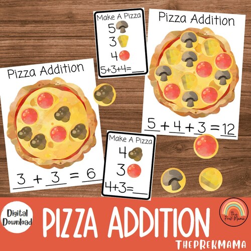 Pizza Addition Math Activity Preschool Printable Preschool - Etsy