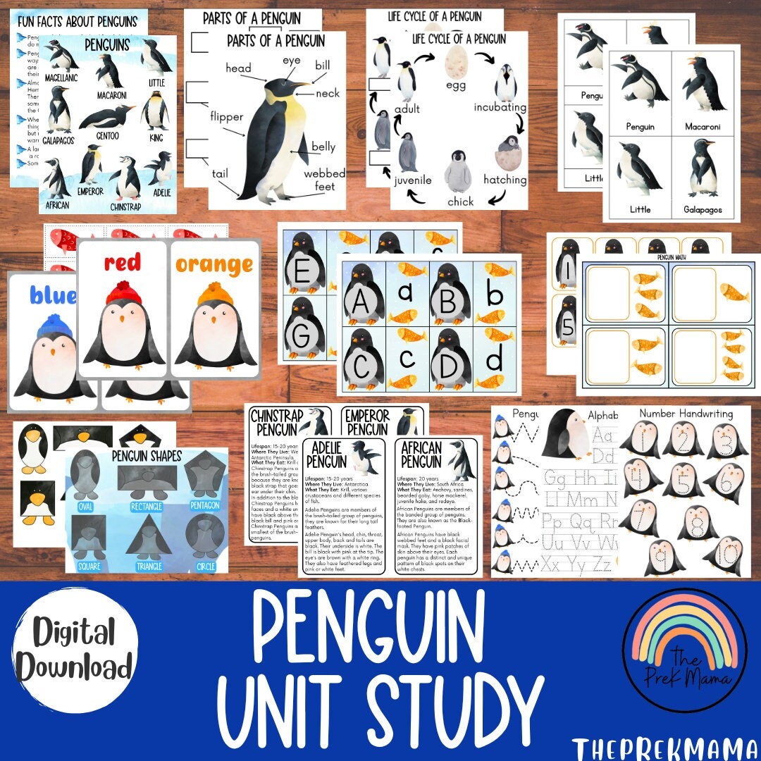 Penguin Unit Study, Homeschool Learning Materials, Educational ...