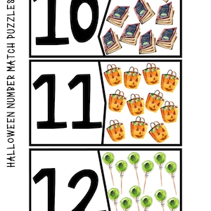 Halloween Math Puzzles, Preschool Game, Halloween Preschool Printable ...