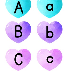 Alphabet Hearts, Valentine's Day Printable, Preschool Alphabet ...