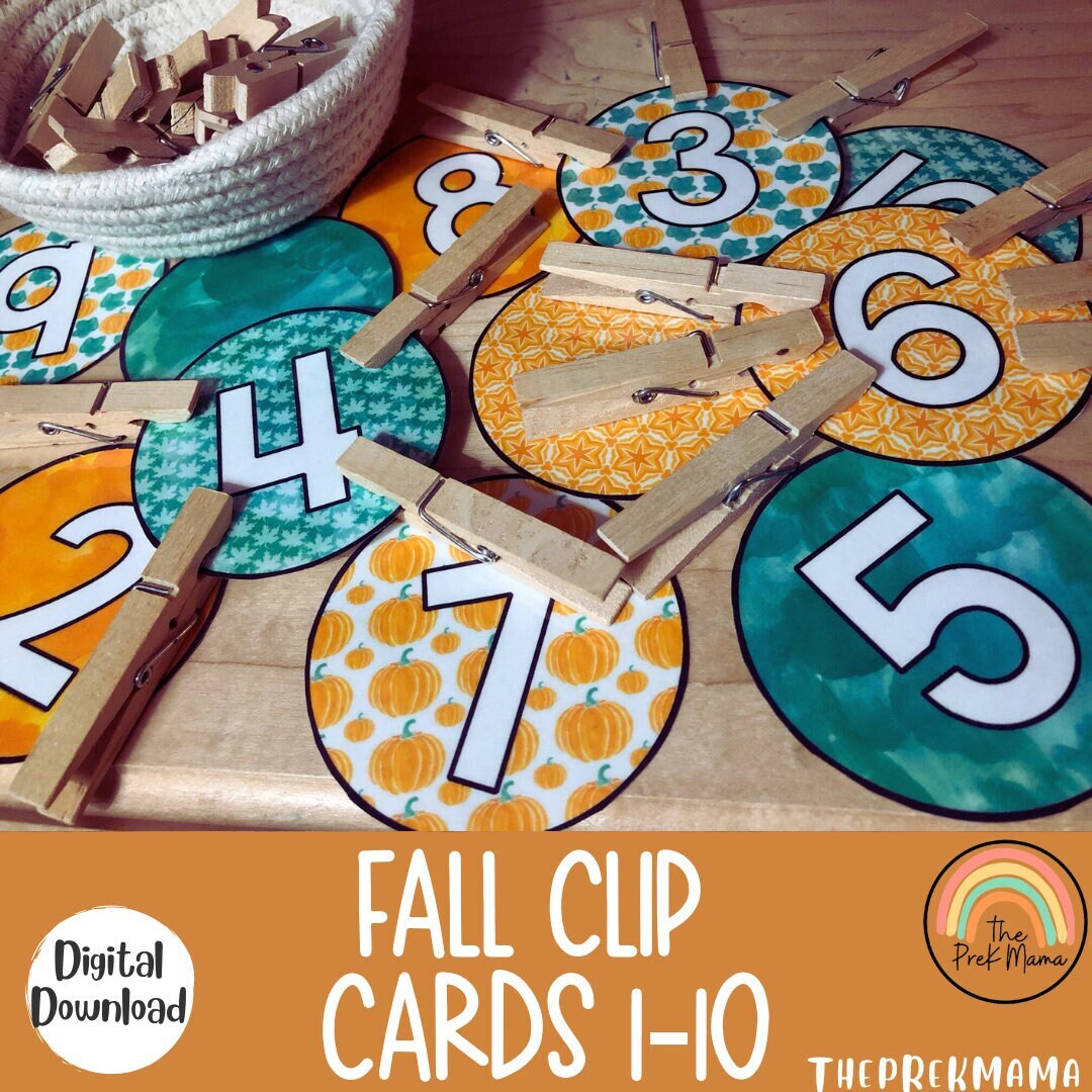 Fall Clip Cards| Preschool Printable| Preschool Math| Preschool ...