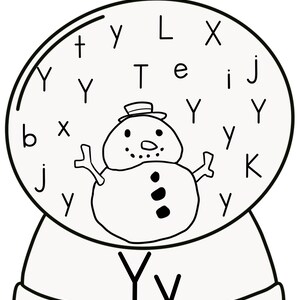 Snow Globe Letter Hunt, Winter Preschool Printable, Letter Recognition ...