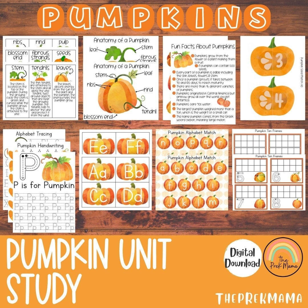 Pumpkin Unit Study Homeschool Learning Materials Educational - Etsy