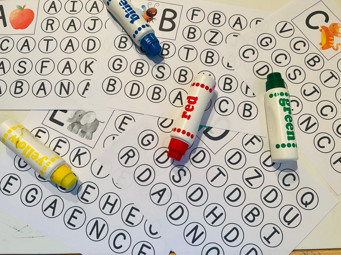 Alphabet Dot Markers Dab Markers Preschool Printable - Etsy