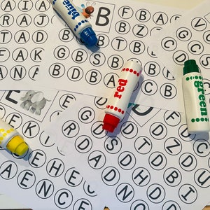 Alphabet Dot Markers, Dab Markers Preschool Printable, Preschool ...