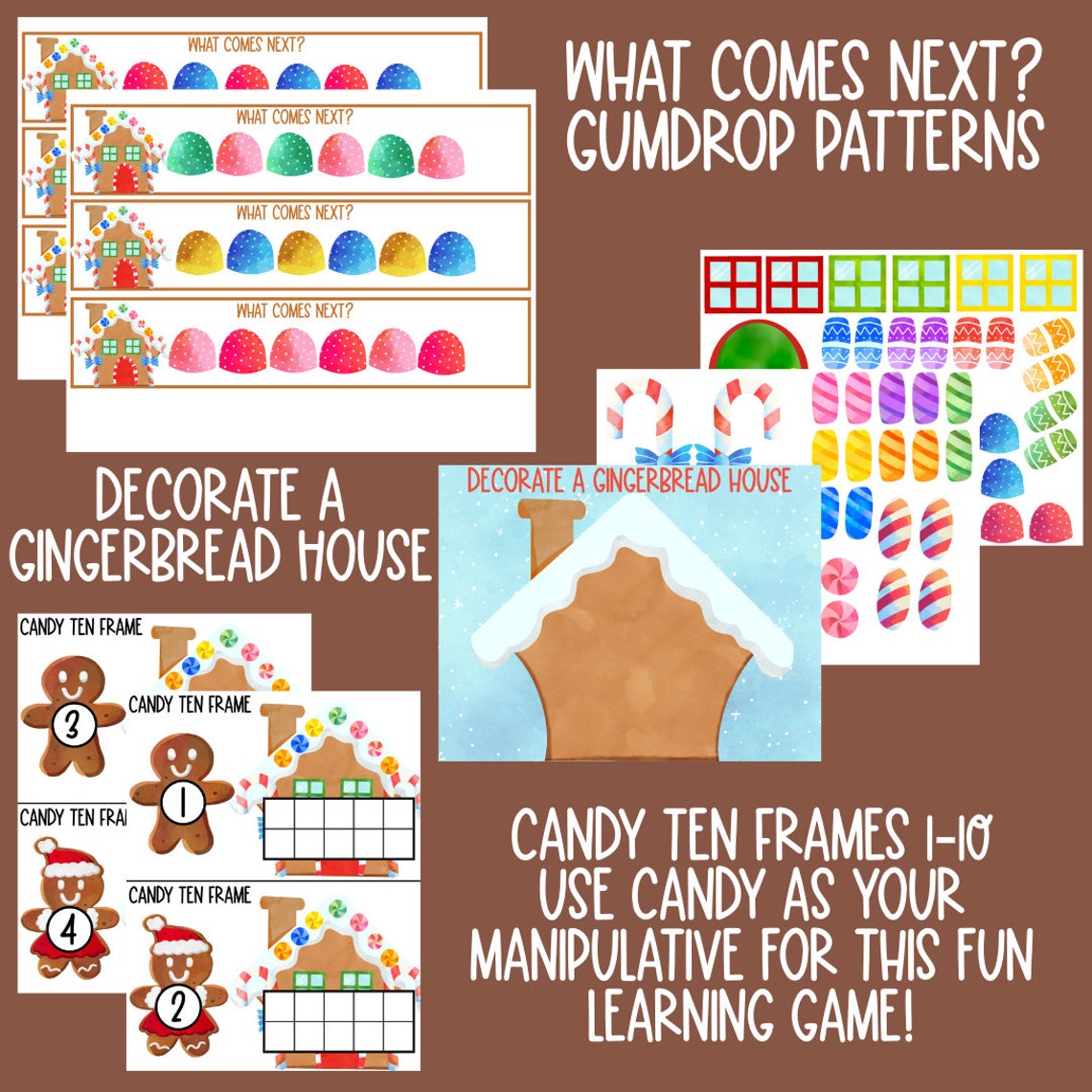 Gingerbread Bundle, Christmas Preschool Printable, Homeschool Printable ...