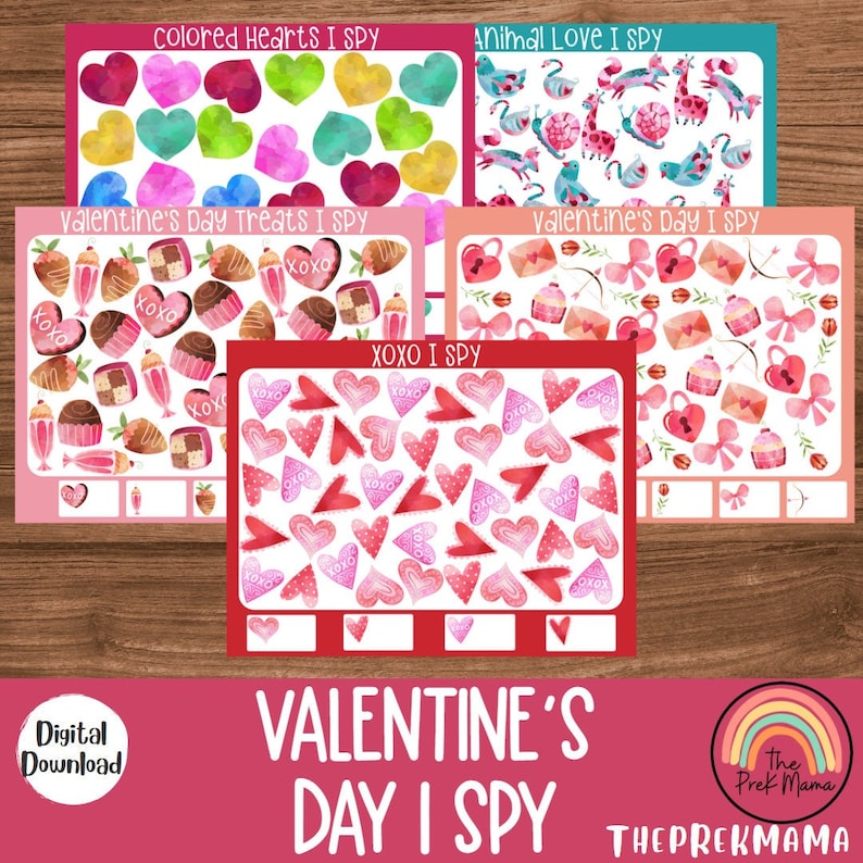 Valentine's Day I Spy Preschool Game Preschool - Etsy