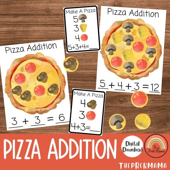 Pizza Addition Math Activity Preschool Printable Preschool - Etsy