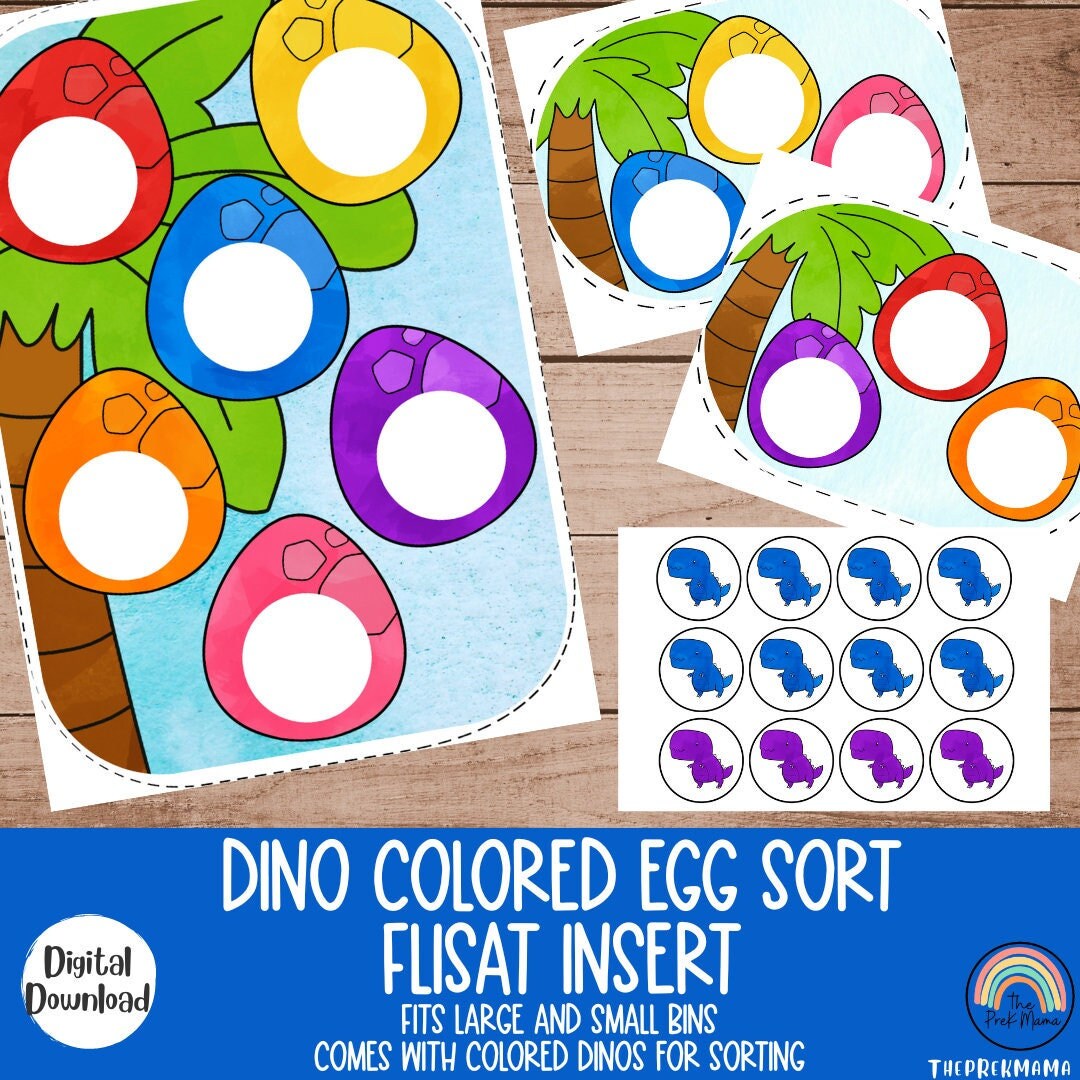 Dino Colored Egg Sort Flisat Insert, Flisat Table, Flisat Insert ...