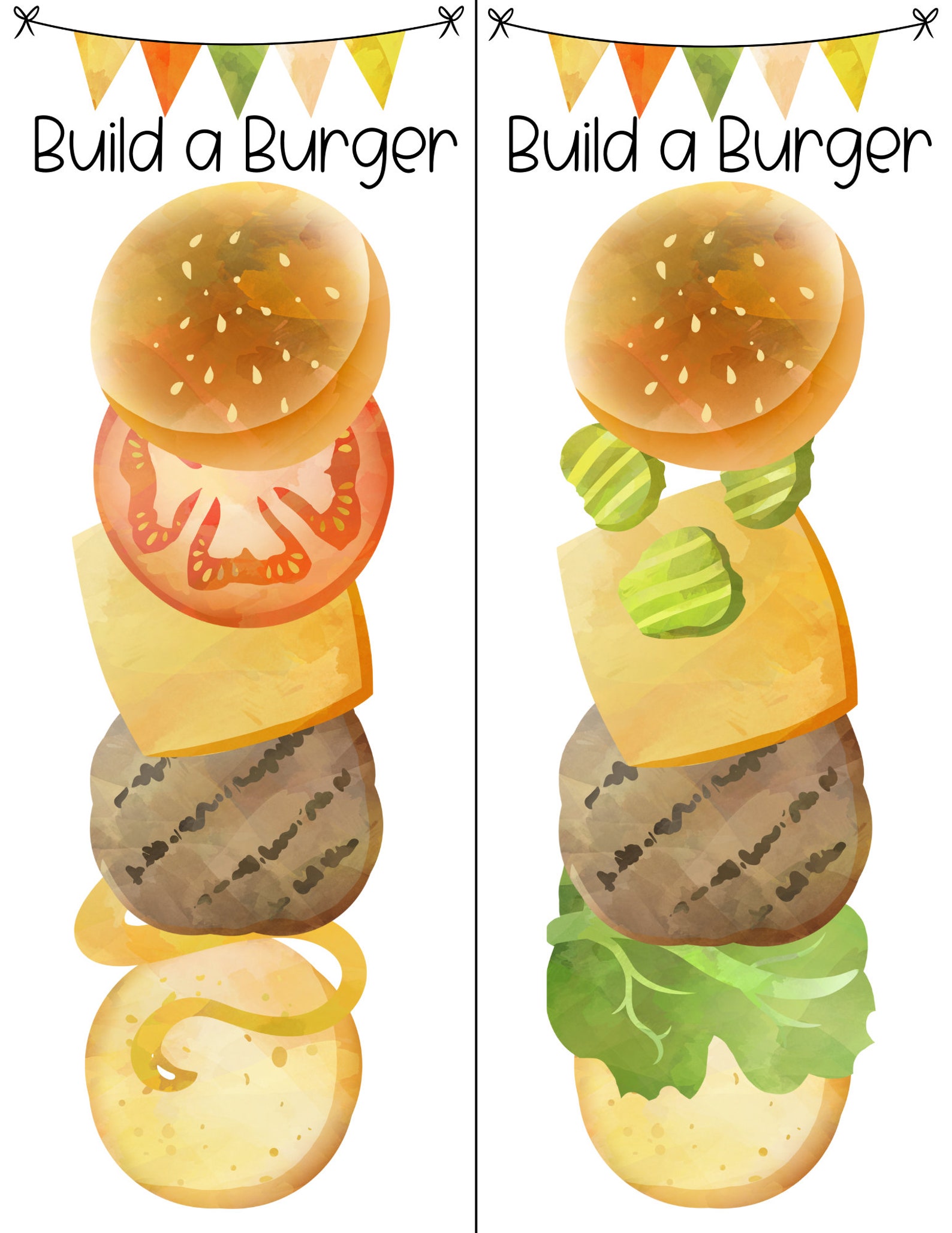 Build A Burger, Pretend Play, Preschool Printable, Busy Book ...