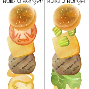 Build A Burger, Pretend Play, Preschool Printable, Busy Book ...