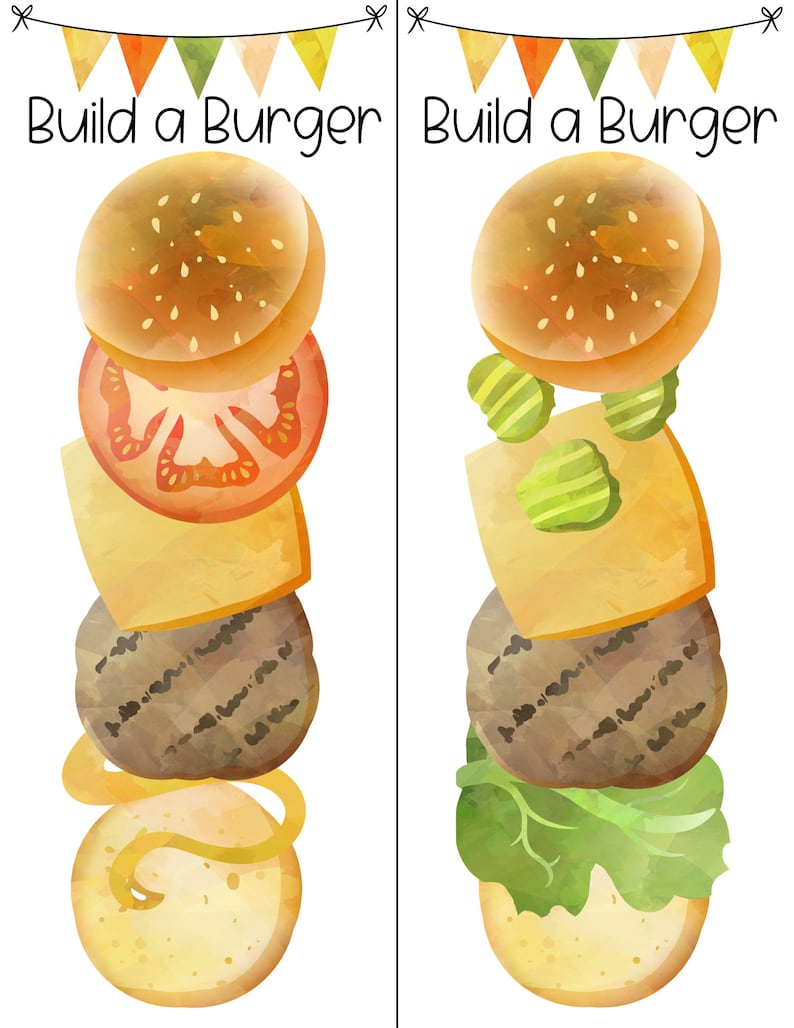 Build A Burger Pretend Play Preschool Printable Busy Book - Etsy