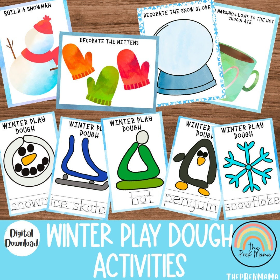Winter Play Dough Activities, Winter Preschool Printable, Homeschool ...