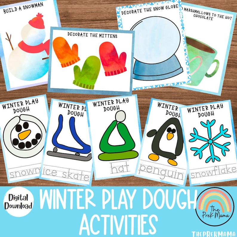 Winter Play Dough Activities Winter Preschool Printable - Etsy