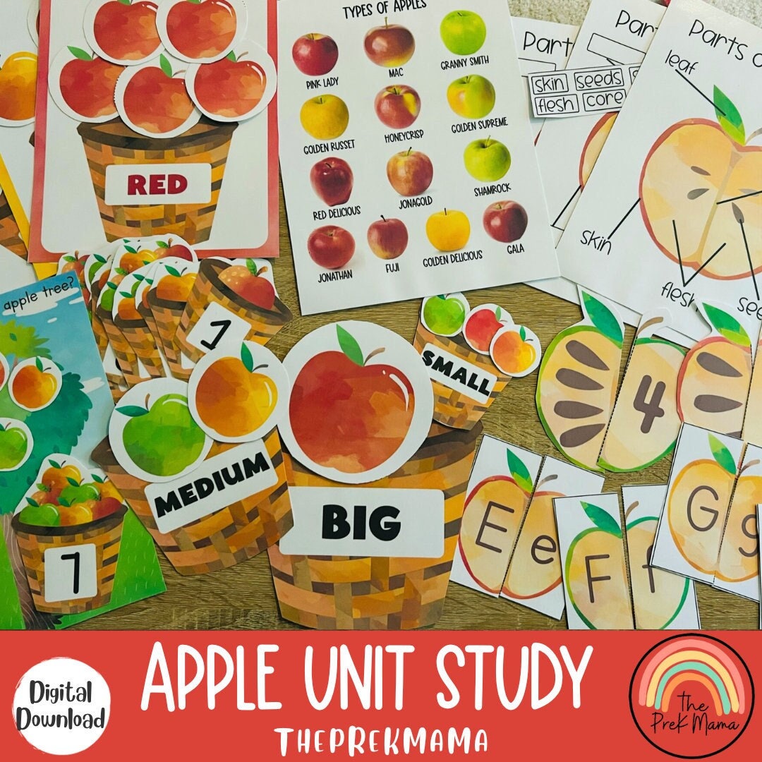Apple Unit Study, Preschool Curriculum, Preschool Printable, Preschool ...