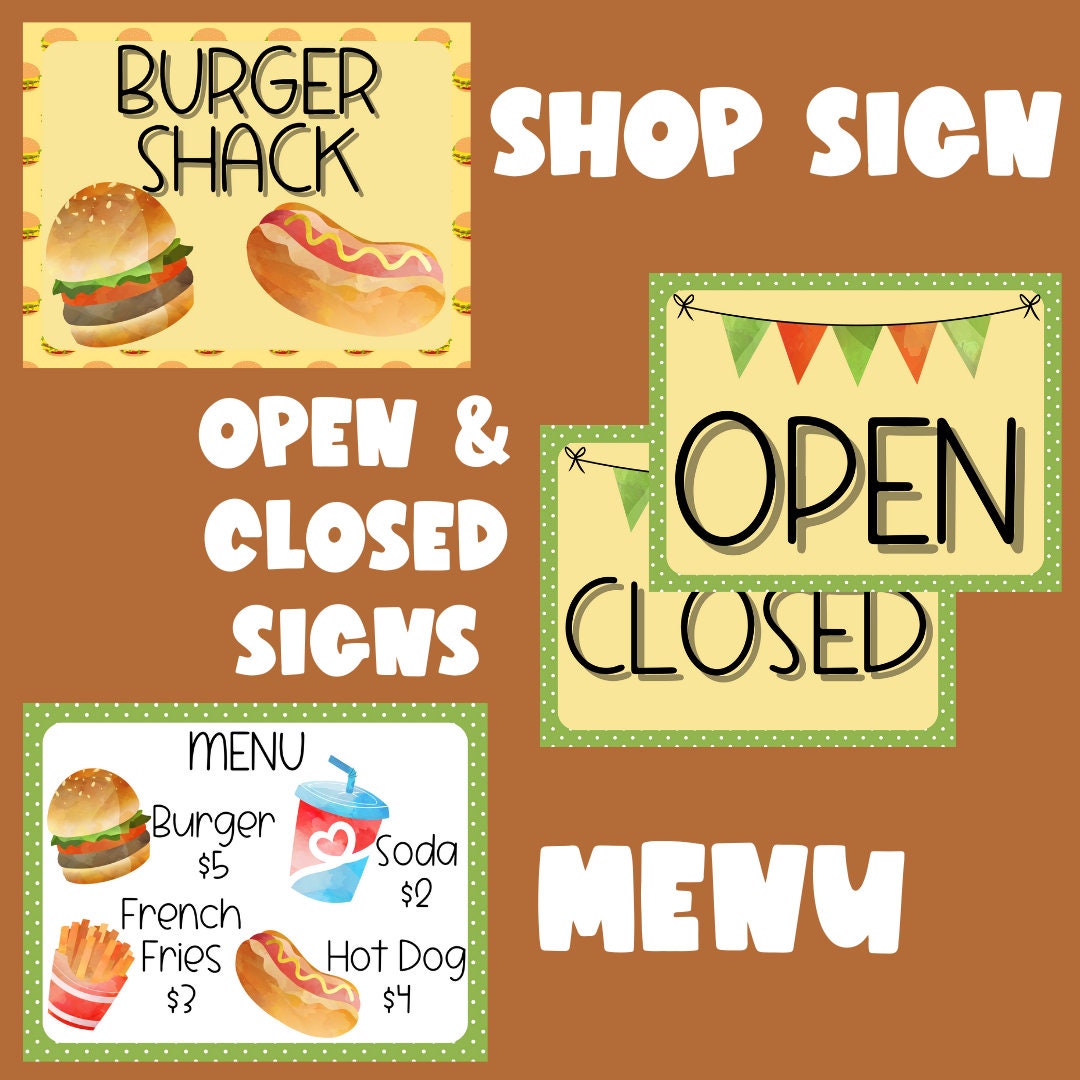 Hamburger Shack Dramatic Play, Pretend Play, Classroom Dramatic Play ...
