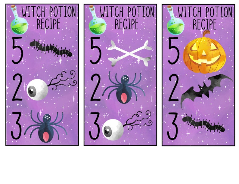 Witch Potion Recipe Cards Montessori Materials Homeschool - Etsy