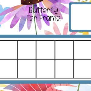 Butterfly Ten Frame, Numbers 1-10 Count and Match, Montessori Printable ...