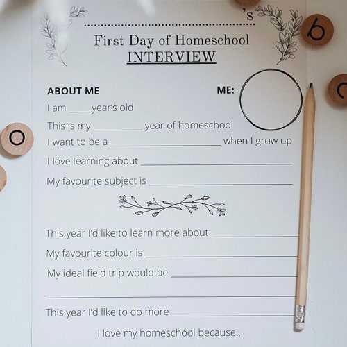First Day of School Interview First Day of Homeschool - Etsy