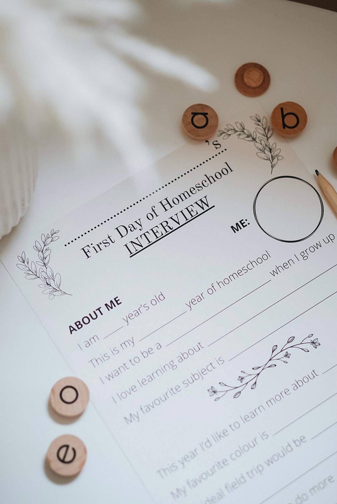 First Day of Homeschool INTERVIEW Printable - Etsy