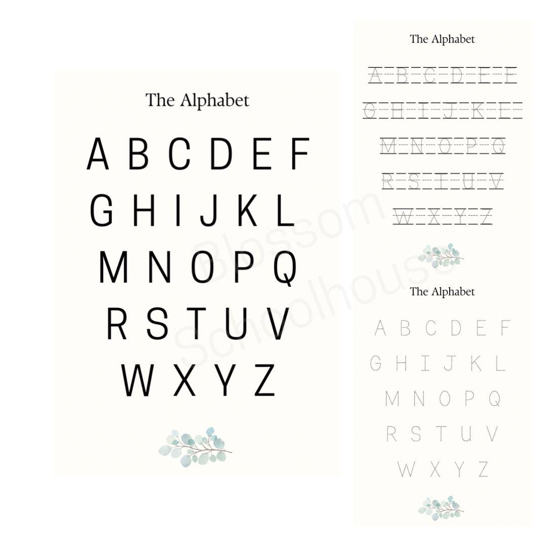 Alphabet Poster and Tracing Pages - Etsy