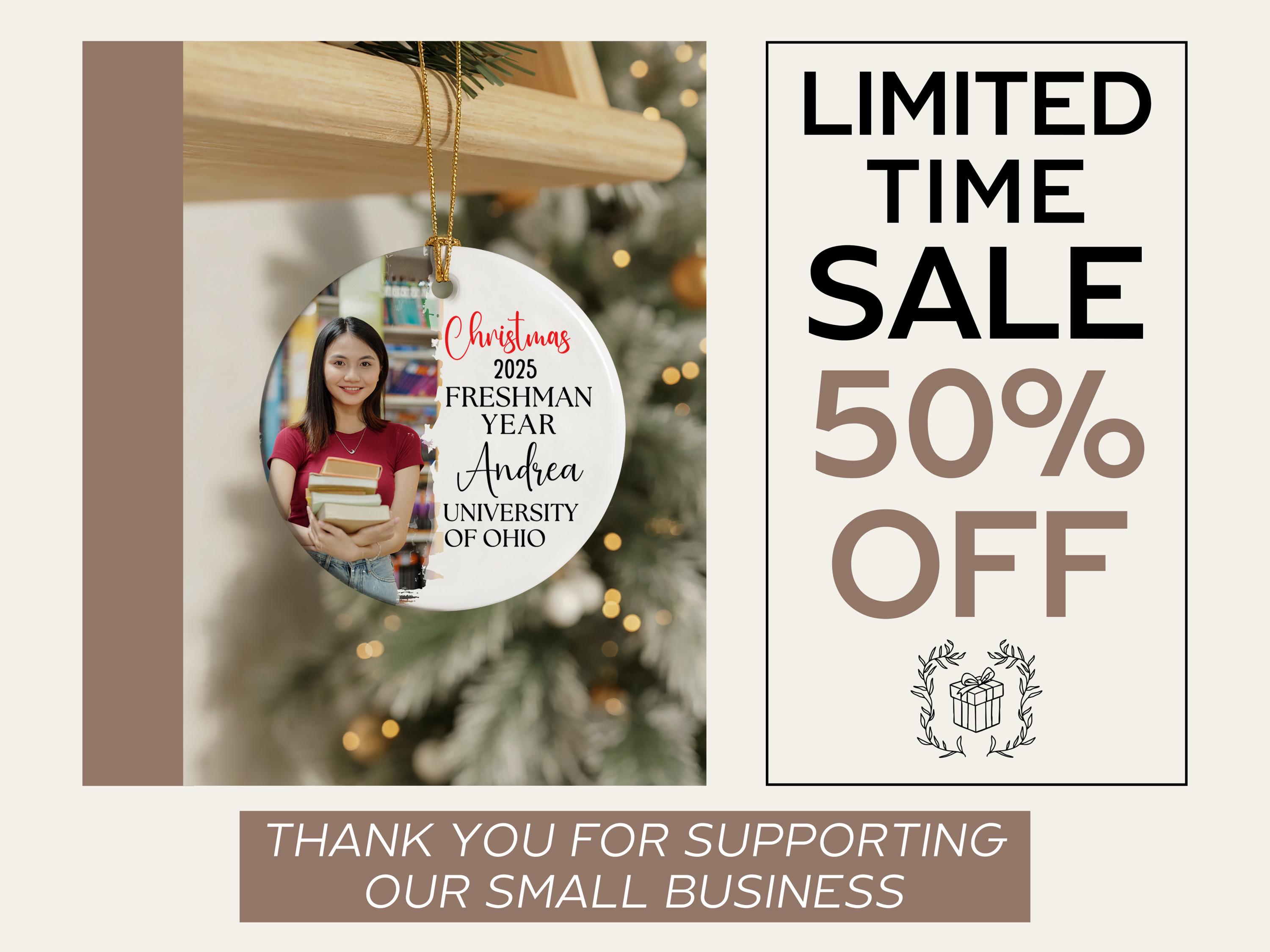 First Year at College Ornament Personalized College Ornament Freshman ...