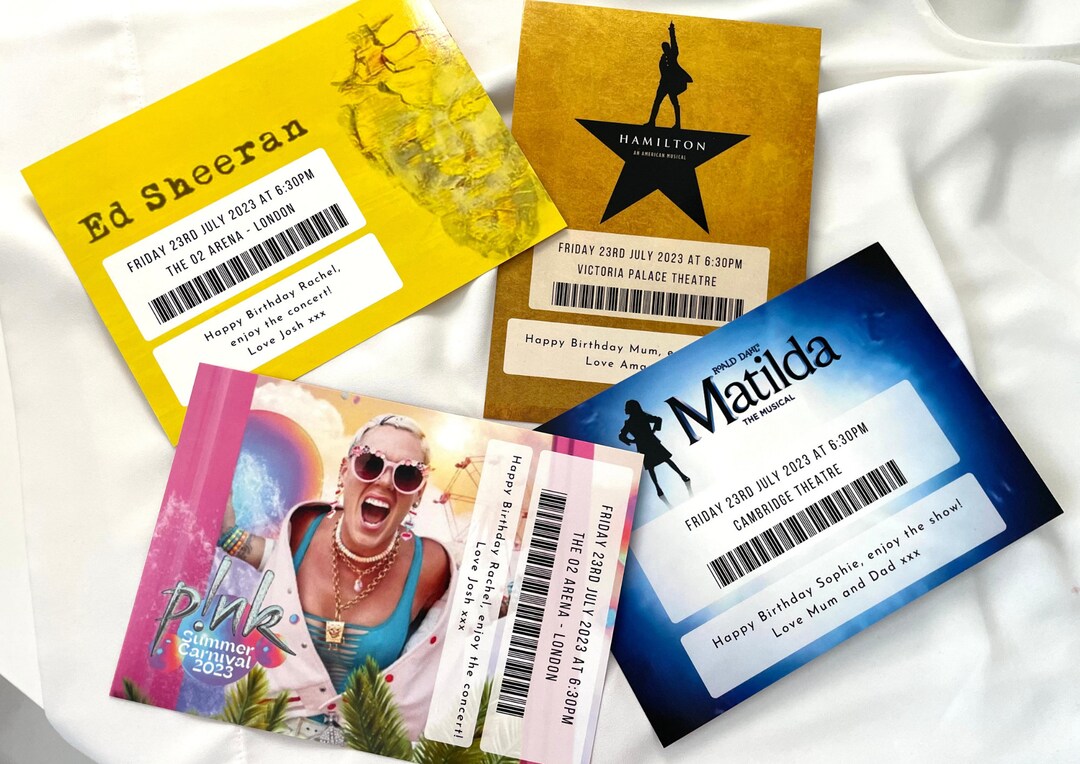 Personalised Concert Ticket, Custom Event Ticket, Reveal Card, Concert ...