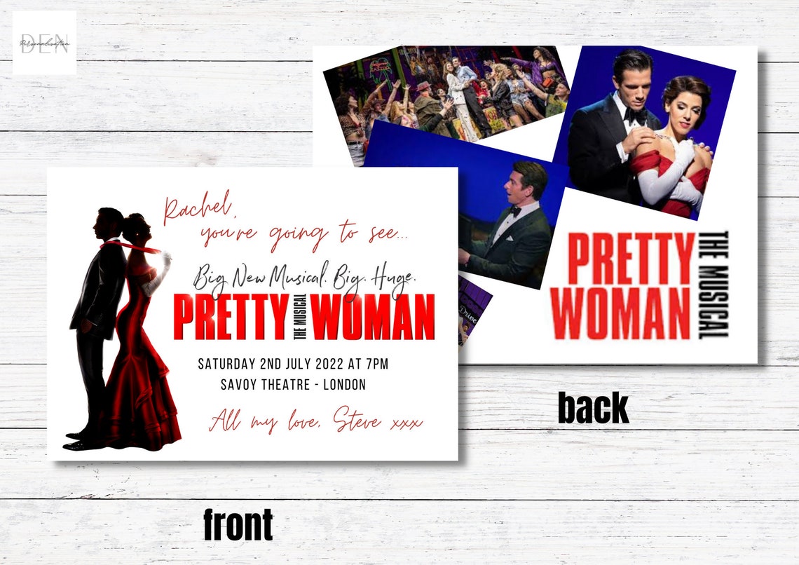Pretty Woman Reveal Card Pretty Woman Musical Reveal Pretty | Etsy