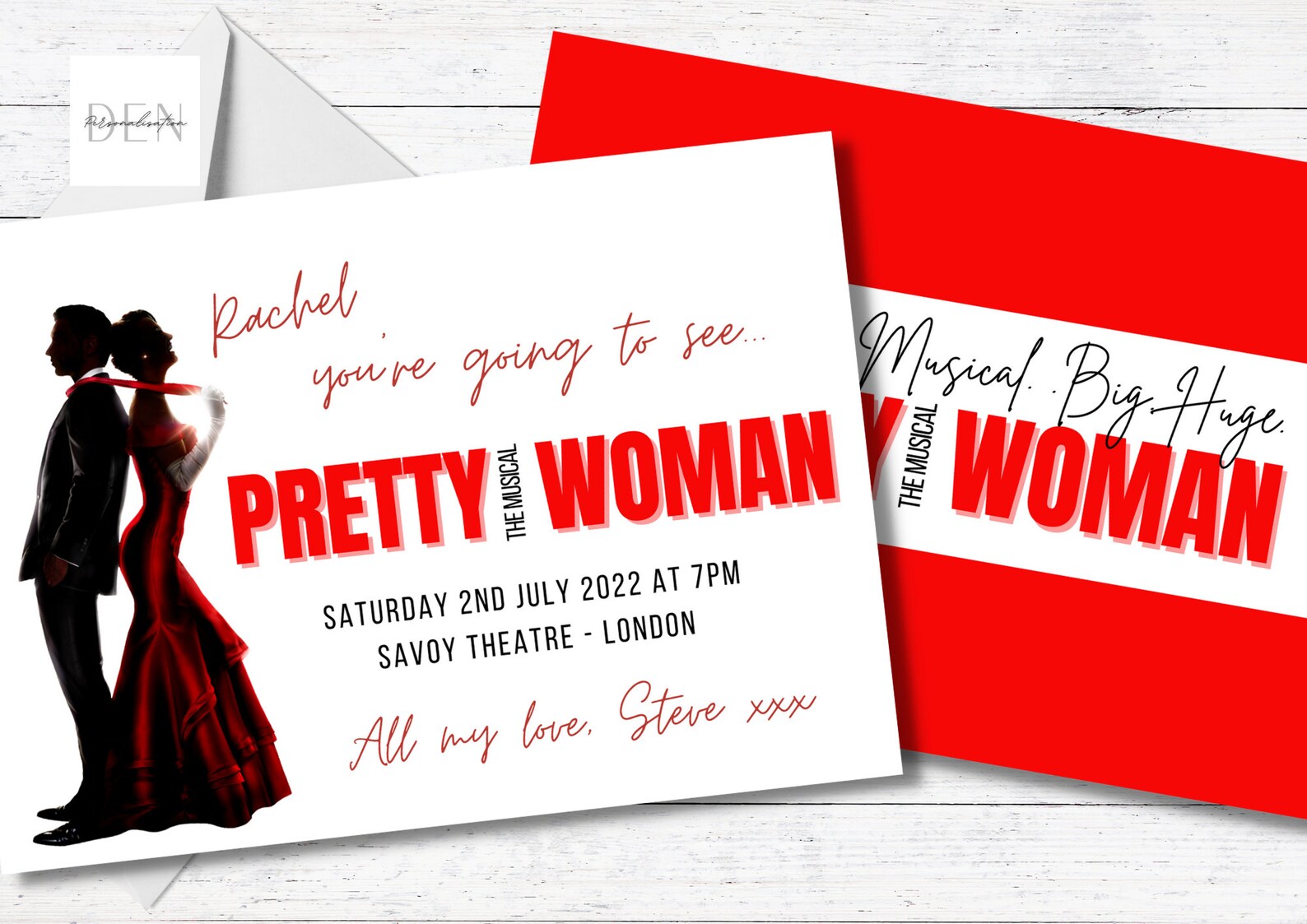 Pretty Woman Reveal Card Pretty Woman Musical Reveal Pretty - Etsy