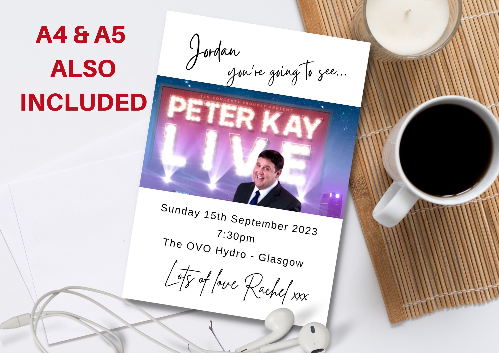 Peter Kay Ticket Reveal Card Instant Download Peter Kay - Etsy