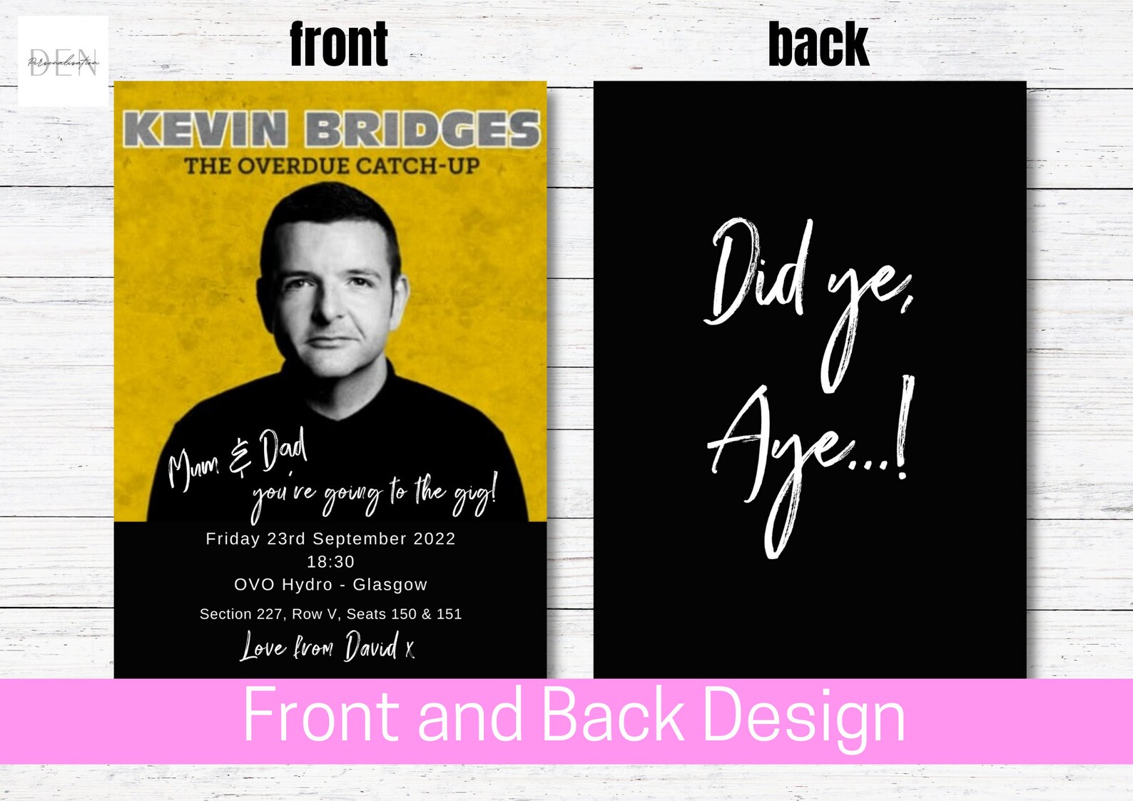 Ticket Reveal Card Peter Kay Ticket Reveal Custom Reveal - Etsy