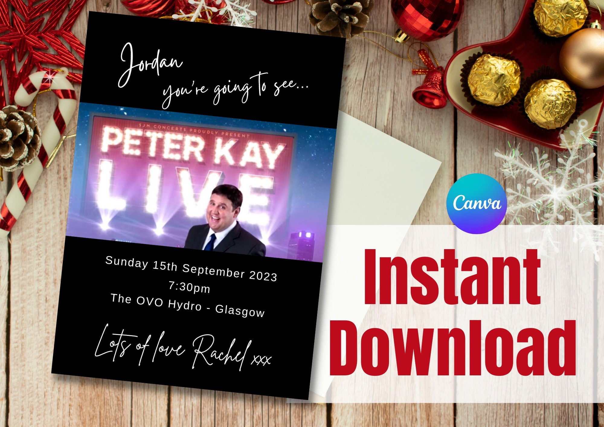 Peter Kay Ticket Reveal Card Instant Download Peter Kay - Etsy