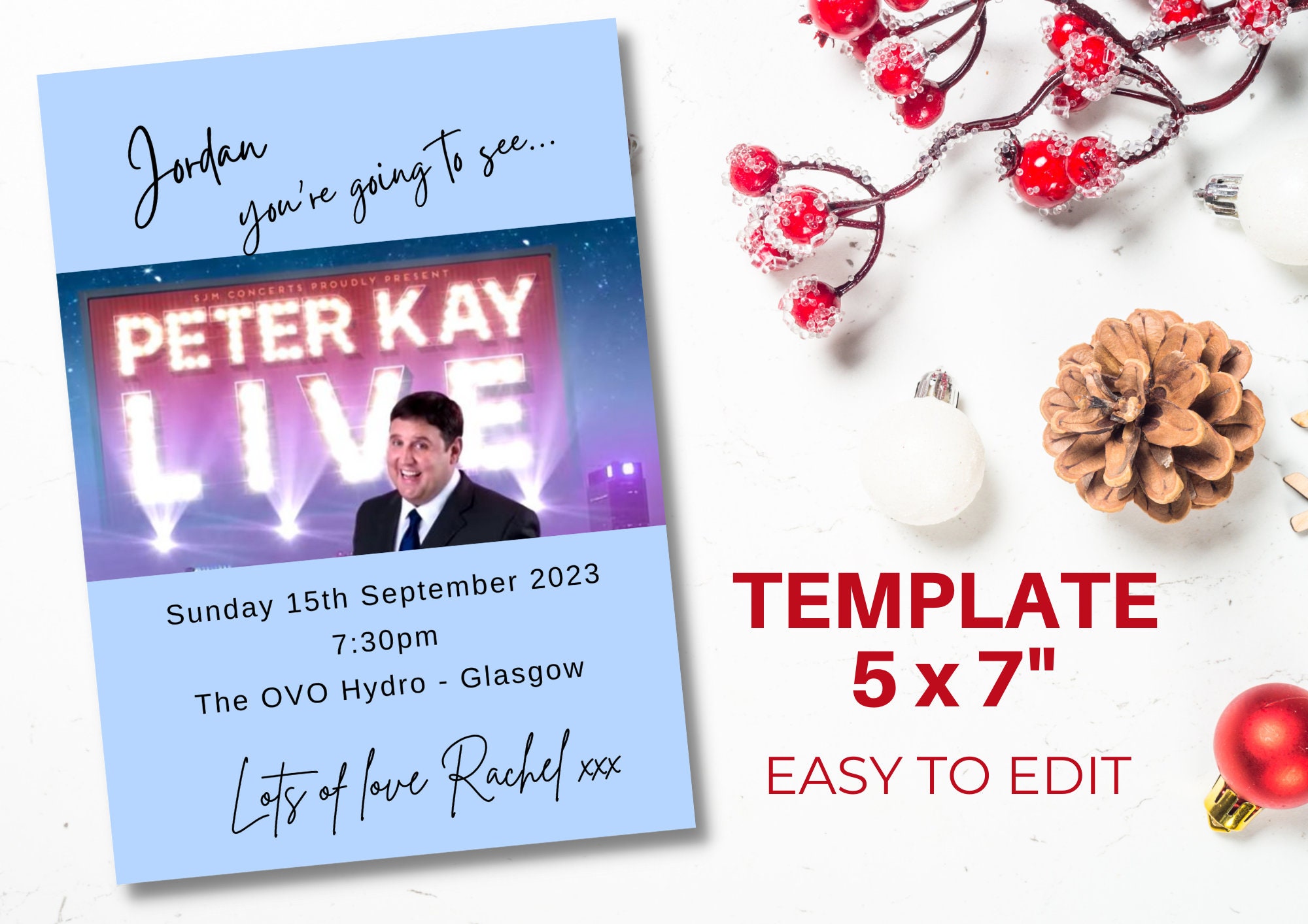 Peter Kay Ticket Reveal Card Instant Download Peter Kay - Etsy