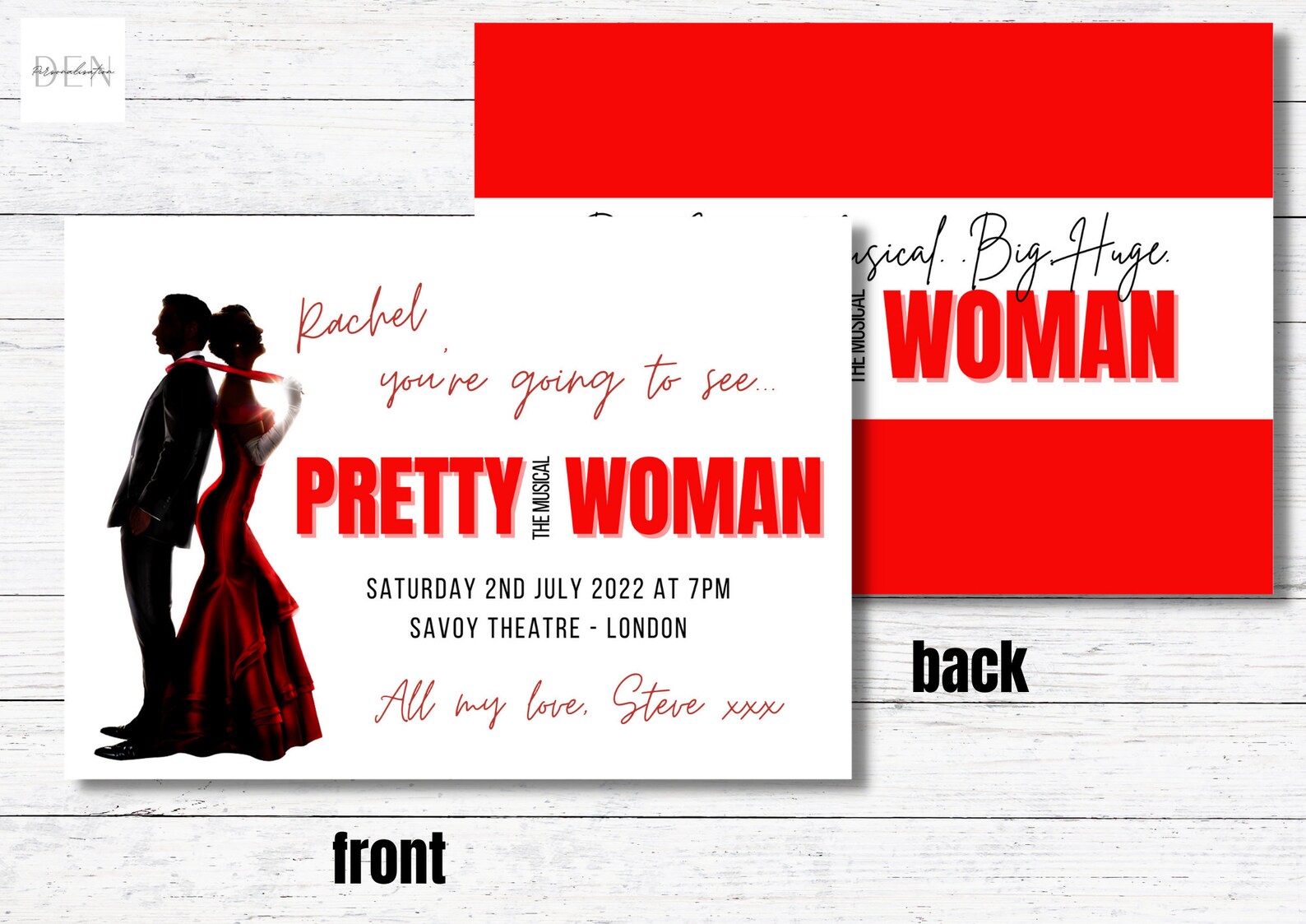 Pretty Woman Reveal Card Pretty Woman Musical Reveal Pretty - Etsy