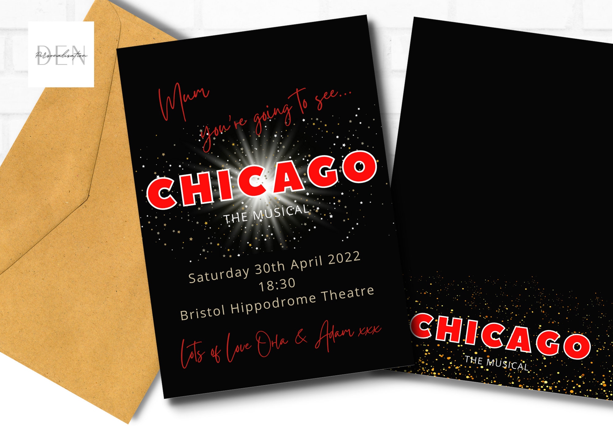 Chicago the Musical Reveal Ticket, Chicago Reveal Card, Chicago ...