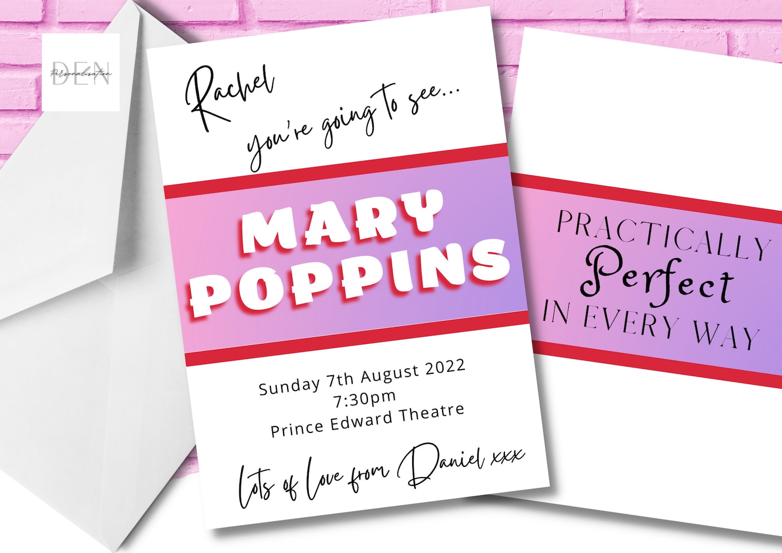 Mary Poppins the Musical Reveal Ticket, Mary Poppins Reveal Card, Mary ...