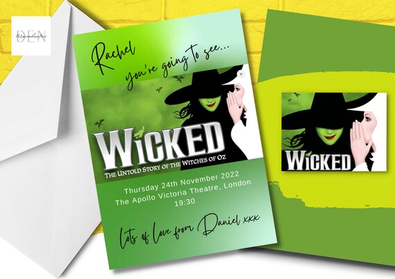 Wicked the Musical Ticket Reveal Card Wicked Ticket Gift | Etsy