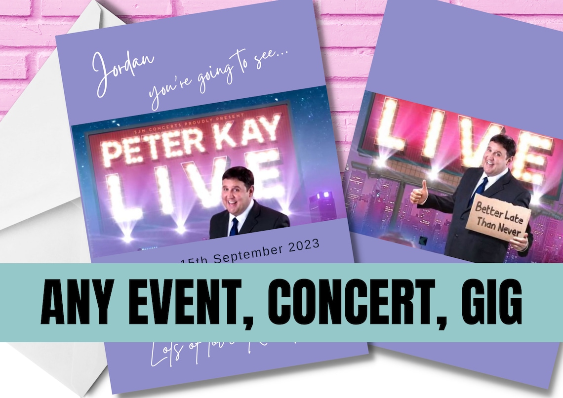 Ticket Reveal Card Peter Kay Ticket Reveal Custom Reveal - Etsy