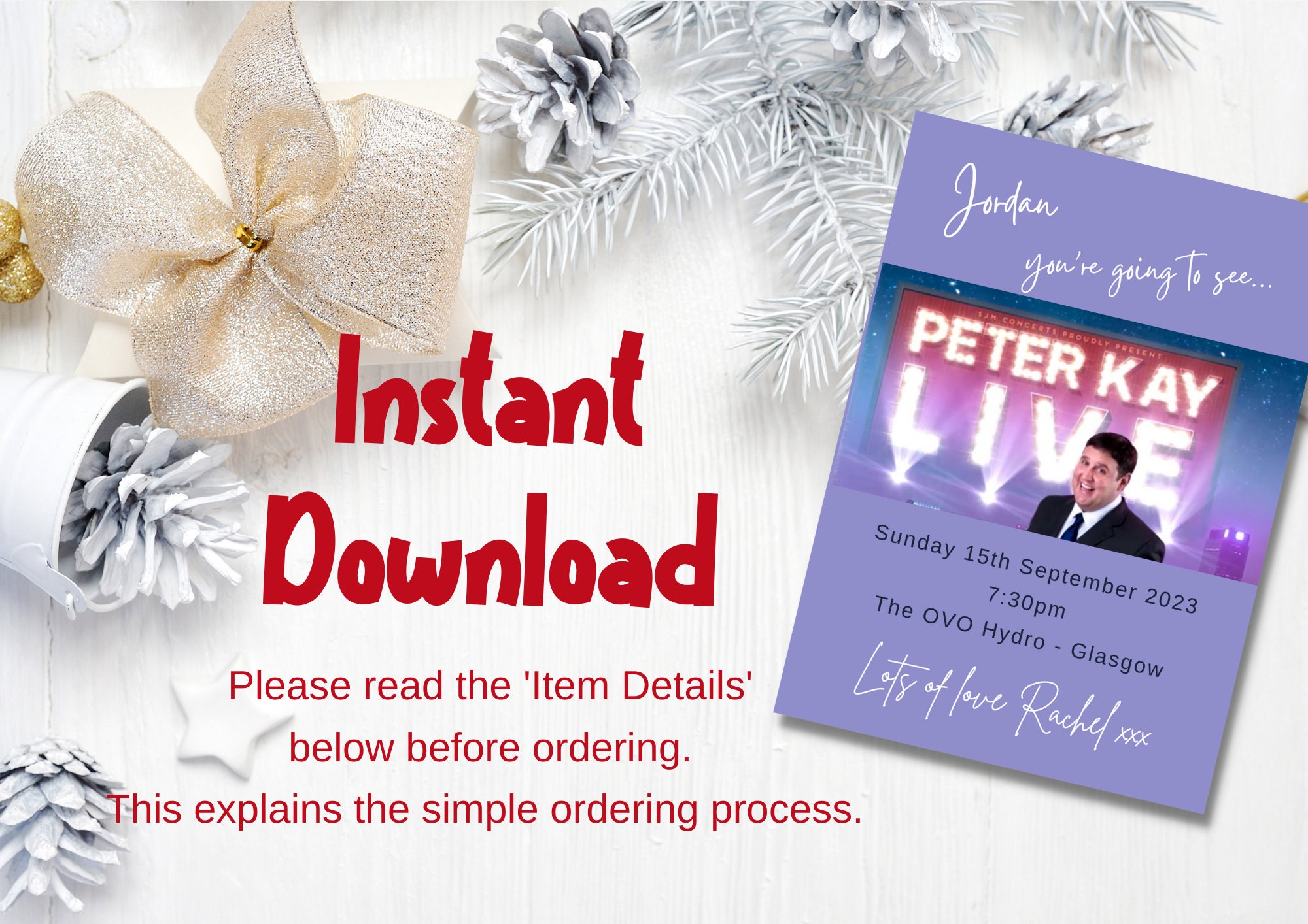 Peter Kay Ticket Reveal Card Instant Download Peter Kay - Etsy