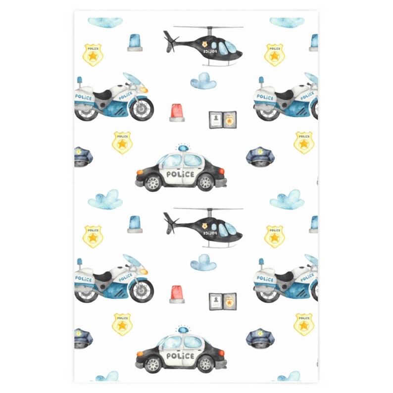 Police Wrapping Paper Emergency Vehicle Gift Wrap Law - Etsy