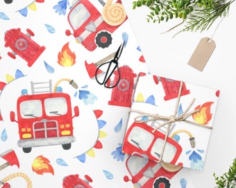 Fireman Wrapping Paper - Etsy