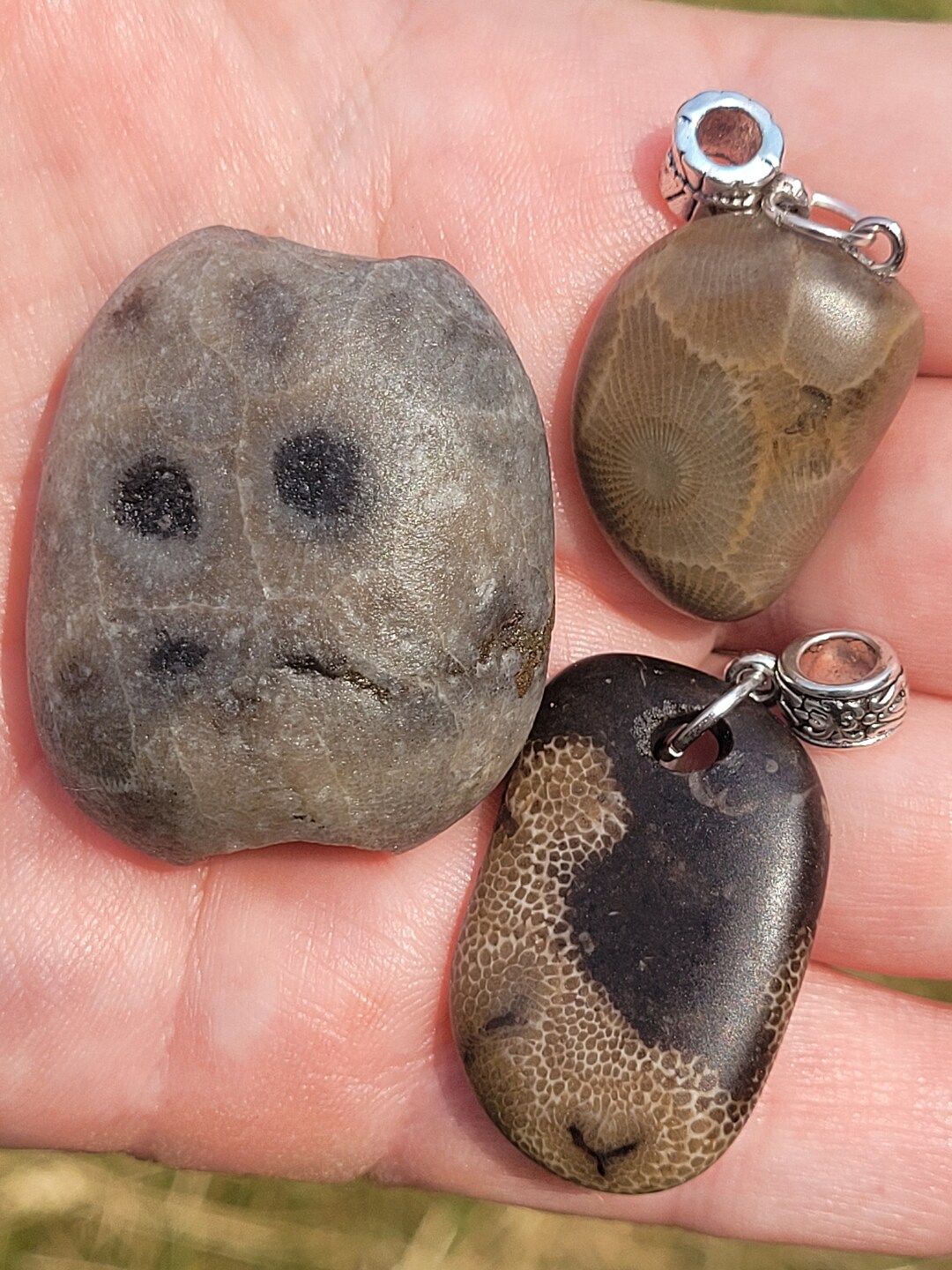 Rare Pink-blue PYRITE PETOSKEY TOKE Stone W/ Rare Pink and Blue ...