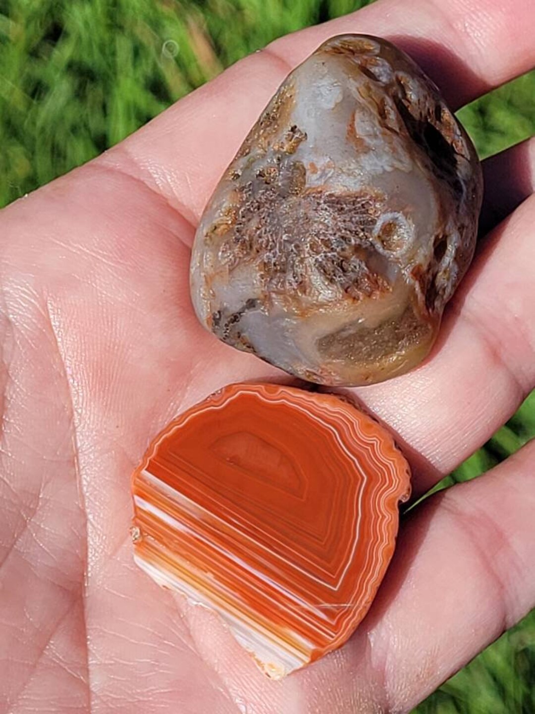 1.66oz BLUE Whole Nodual SAGINITE Lake SUPERIOR Agate and a Waterlevel ...