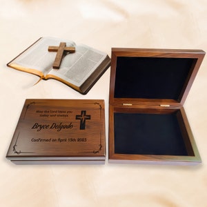 Engraved Baptism Remembrance Box With Compass, Personalized ...