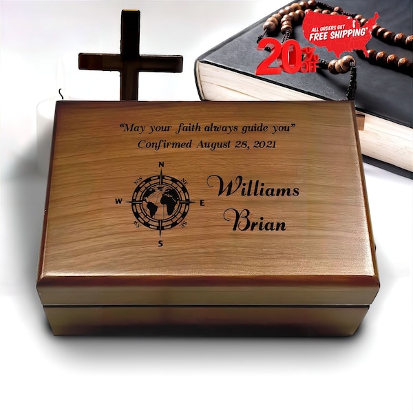 Wooden Engraved Confirmation Box - Etsy